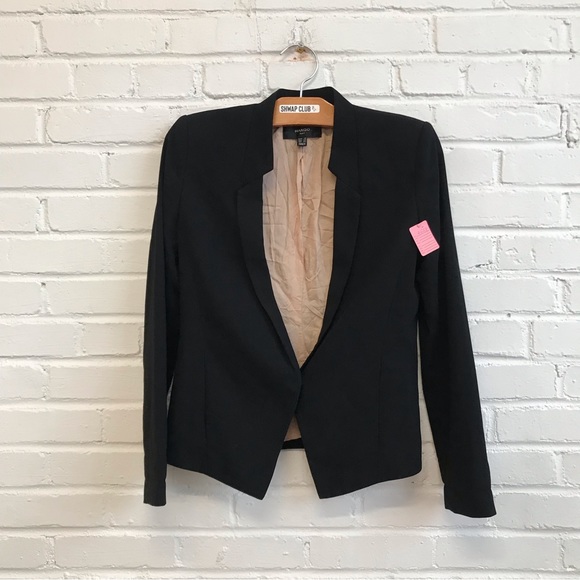 Mango | Jackets & Coats | Mango Black Tuxedo Deep Plunge One Button ...